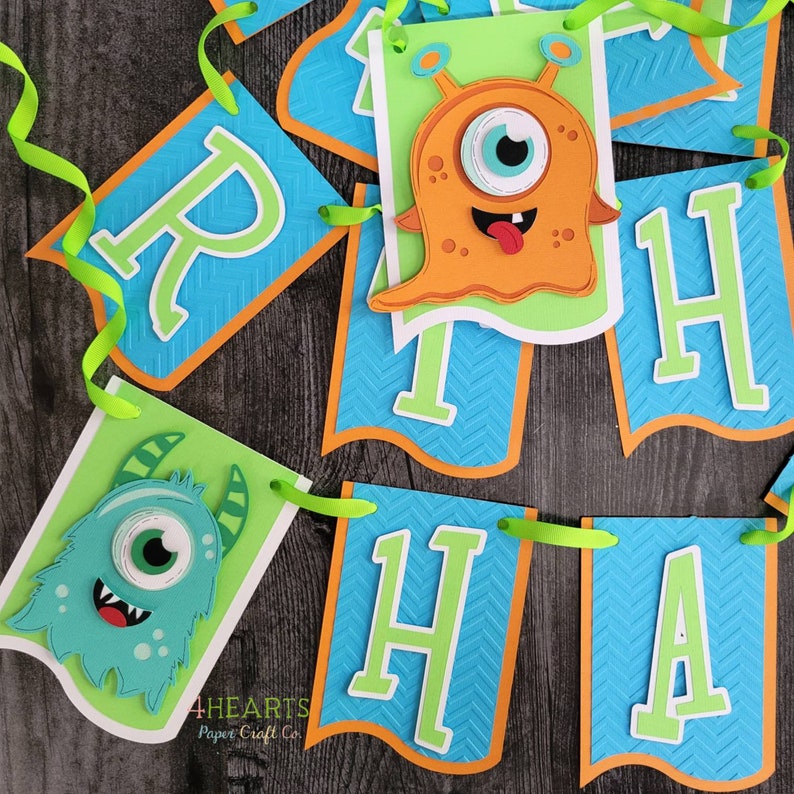 Silly Monster Birthday Banner Little Monster Birthday Banner - Etsy