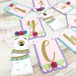 Llama Birthday Banner - Etsy