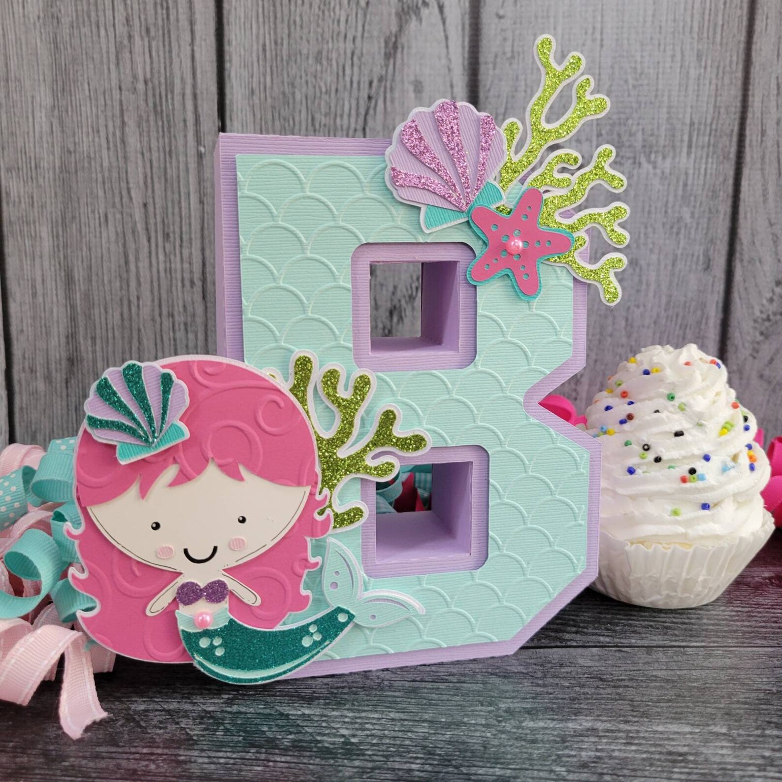 Mermaid 3D Letter Mermaid Party | Etsy