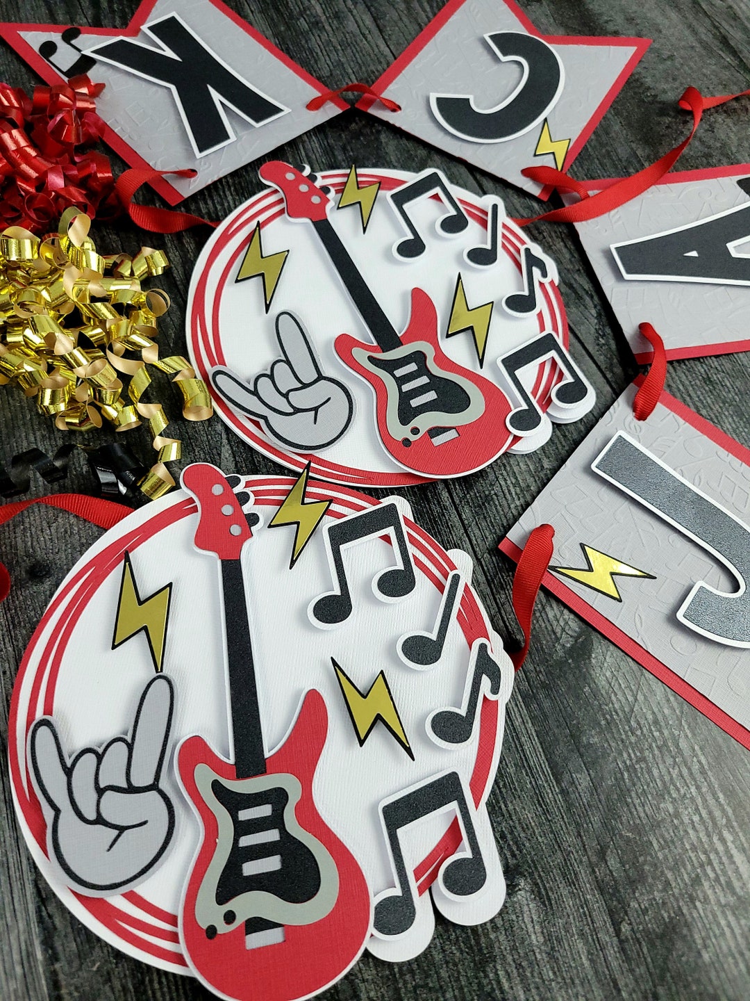 Rock and Roll Banner - Guitar and Music - Etsy