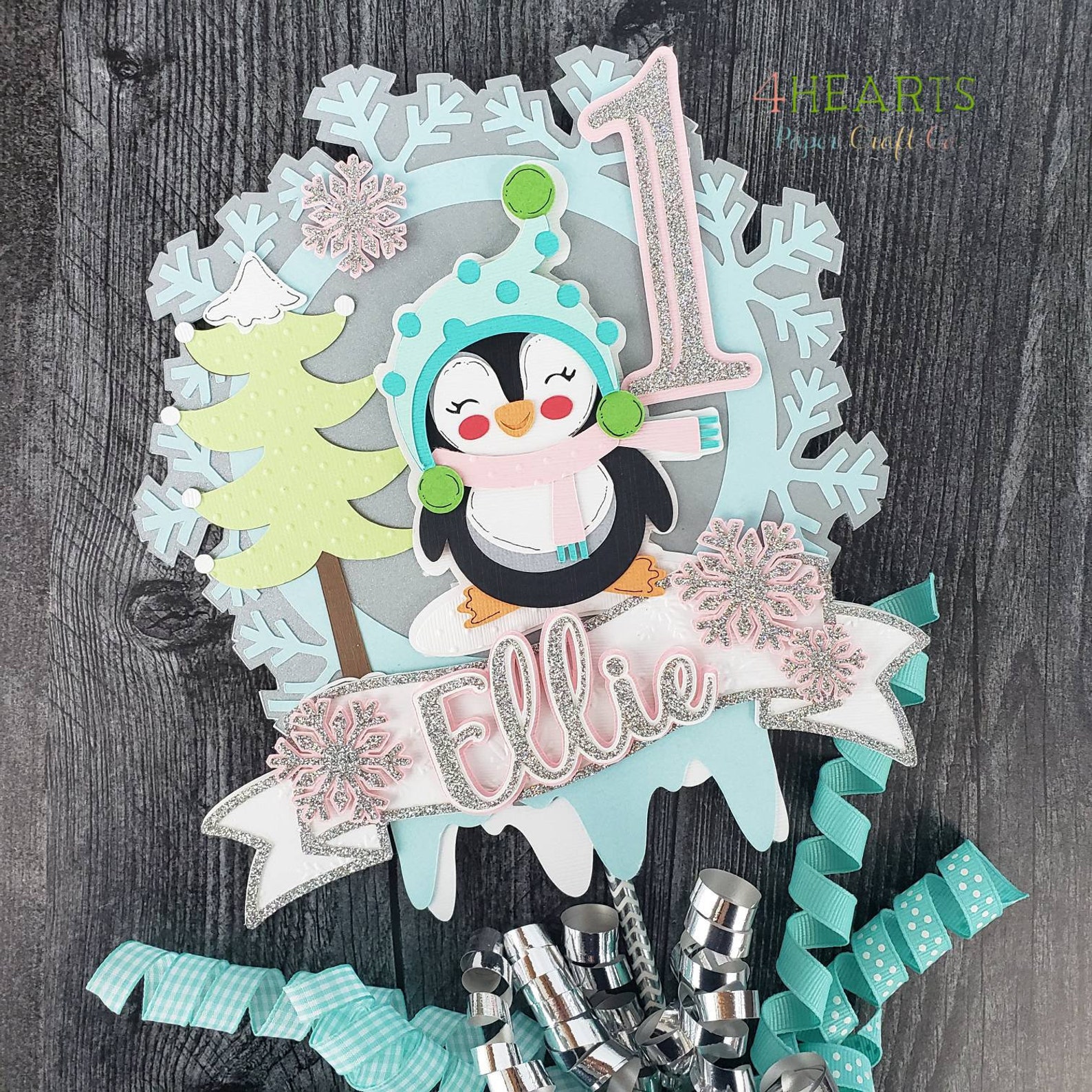 Penguin Cake Topper Girl Penguin Birthday | Etsy