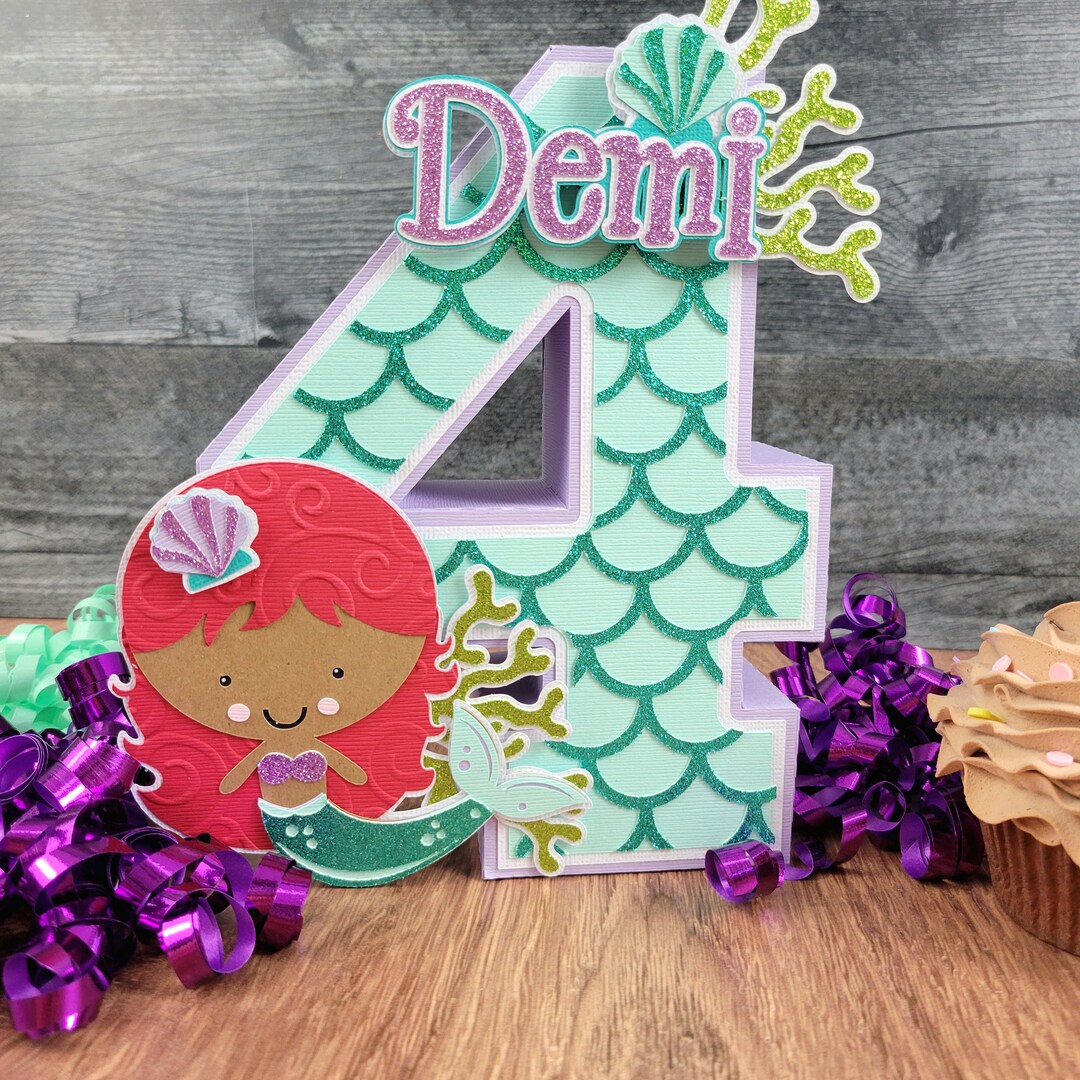 Mermaid 3D Letter Mermaid Party - Etsy