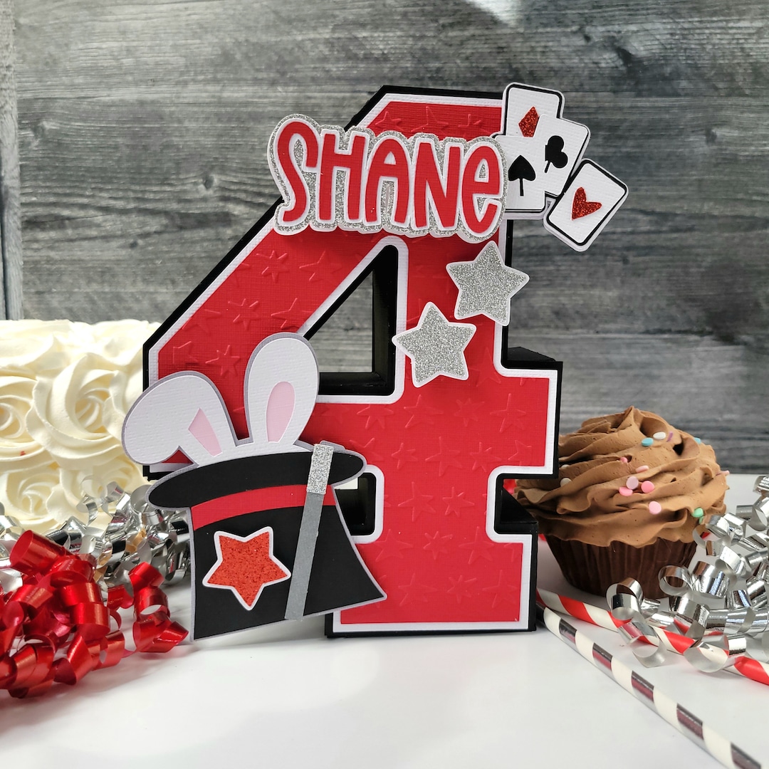 Magician 3D Letter or Number - Magician Party - Magic Birthday - Etsy