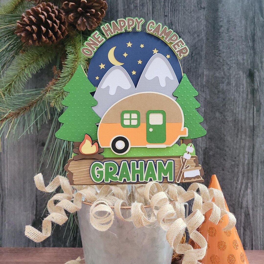 One Happy Camper Cake Topper - Etsy