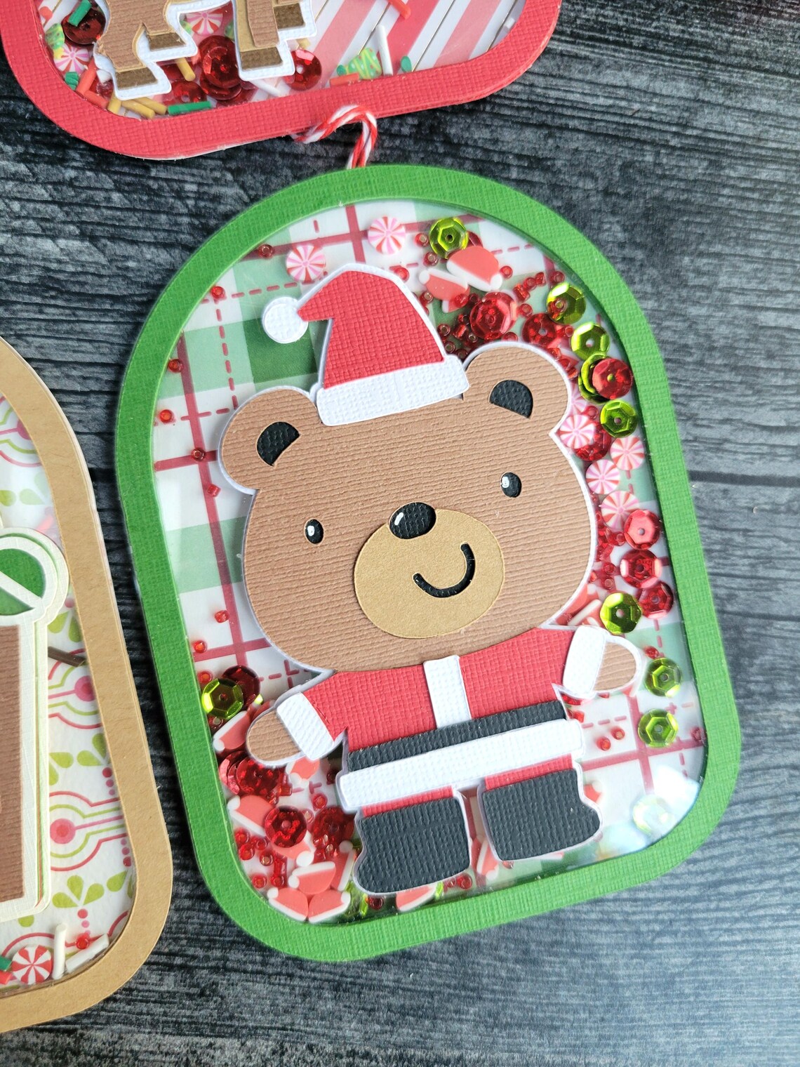 Christmas Shaker Gift Tag - Handmade With Glitter and Holiday ...
