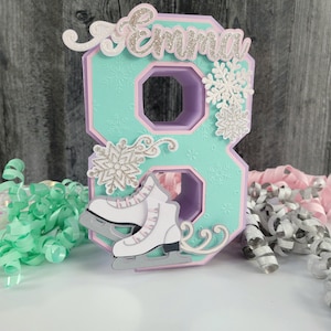 Ice Skating 3D Letter or Number - Ice Skating Birthday - Ice Skating ...