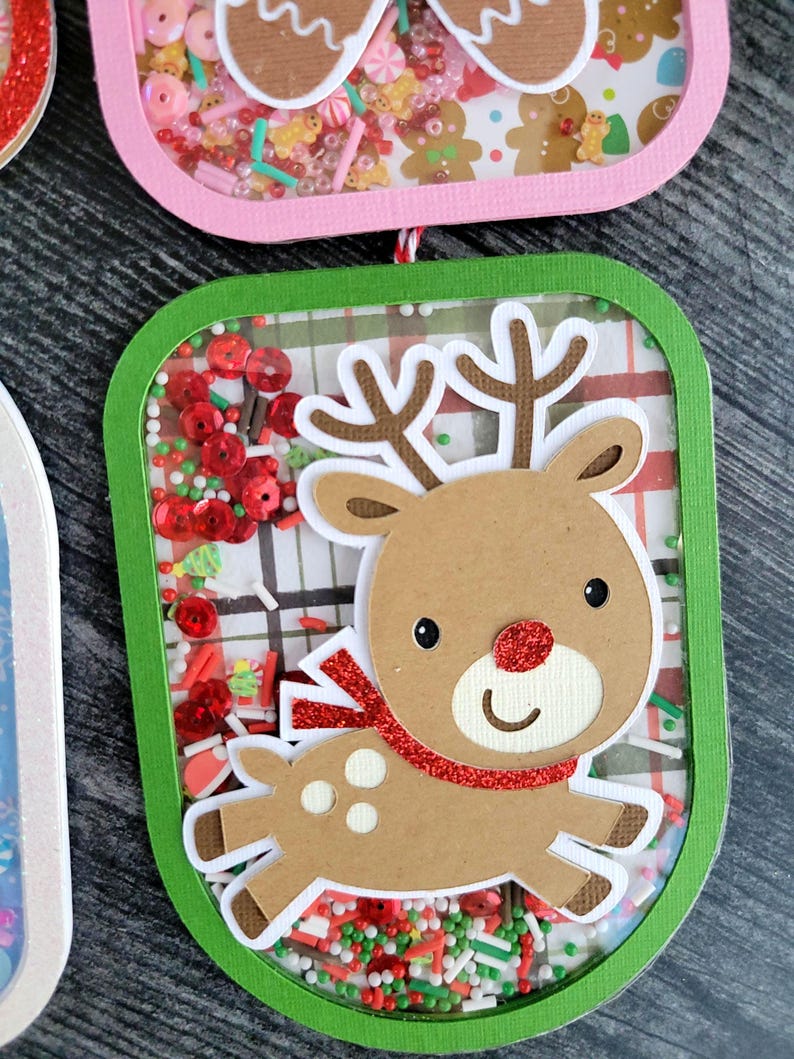 Christmas Shaker Gift Tag - Handmade With Glitter and Holiday ...