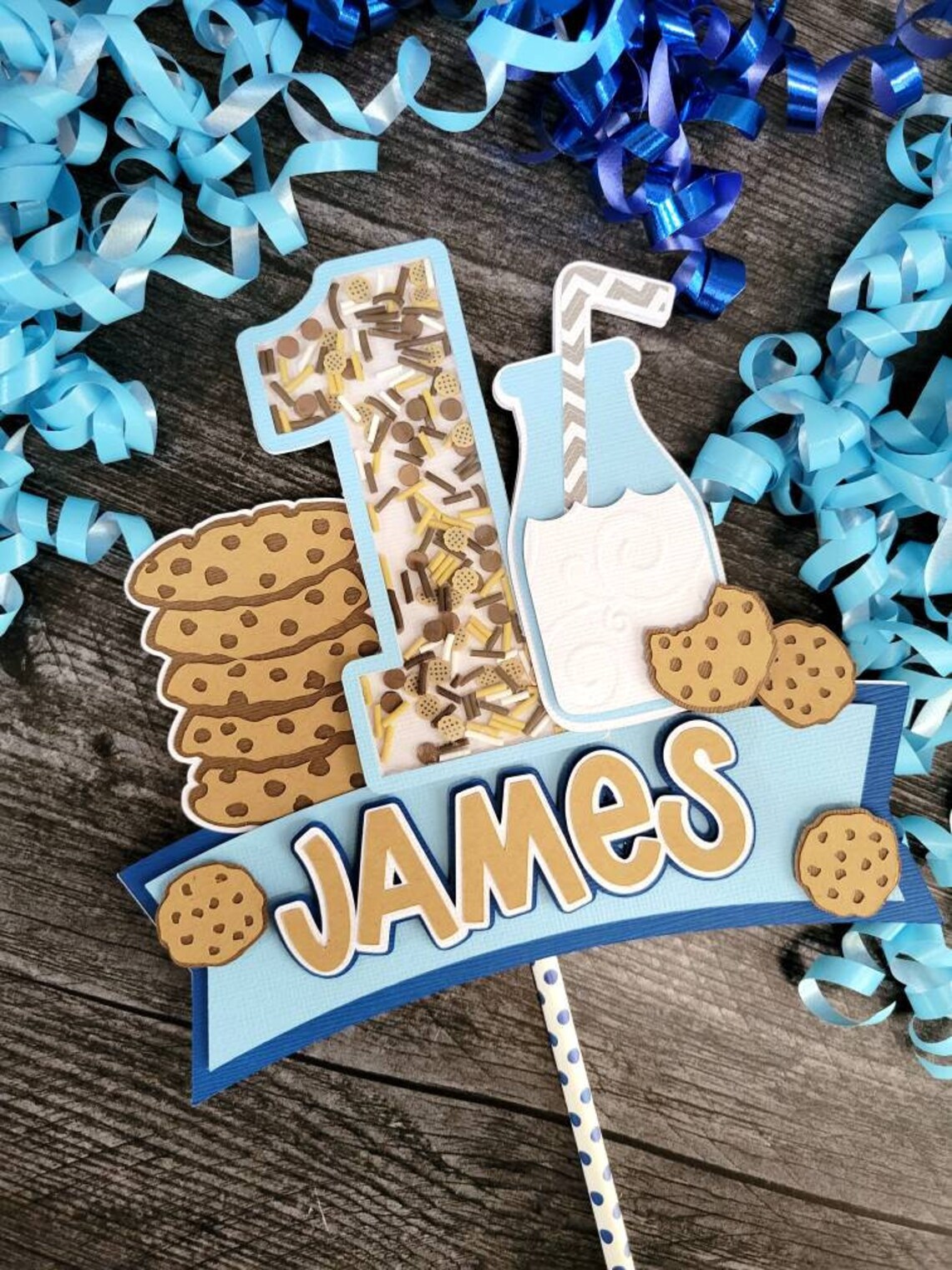Cookies and Milk Cake Topper Milk and Cookies Cake Topper - Etsy