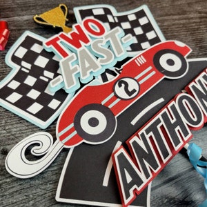 Race Car Cake Topper -racing Cake Topper - Two Fast - Vintage Race Car ...