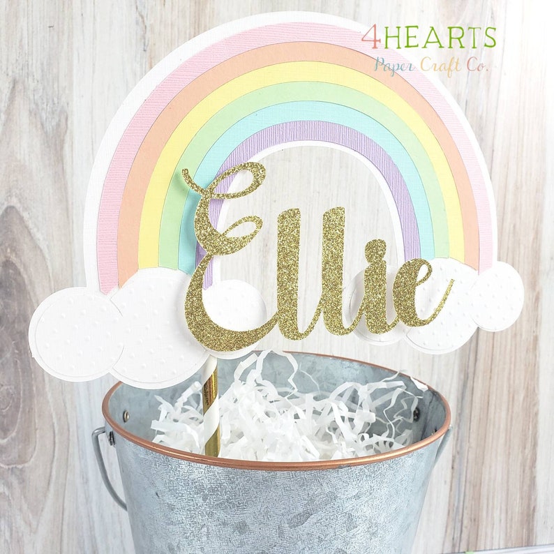 Rainbow Cake Topper - Etsy