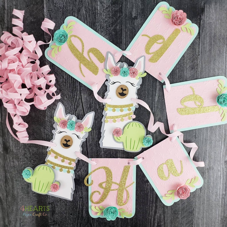 Llama Birthday Banner - Etsy