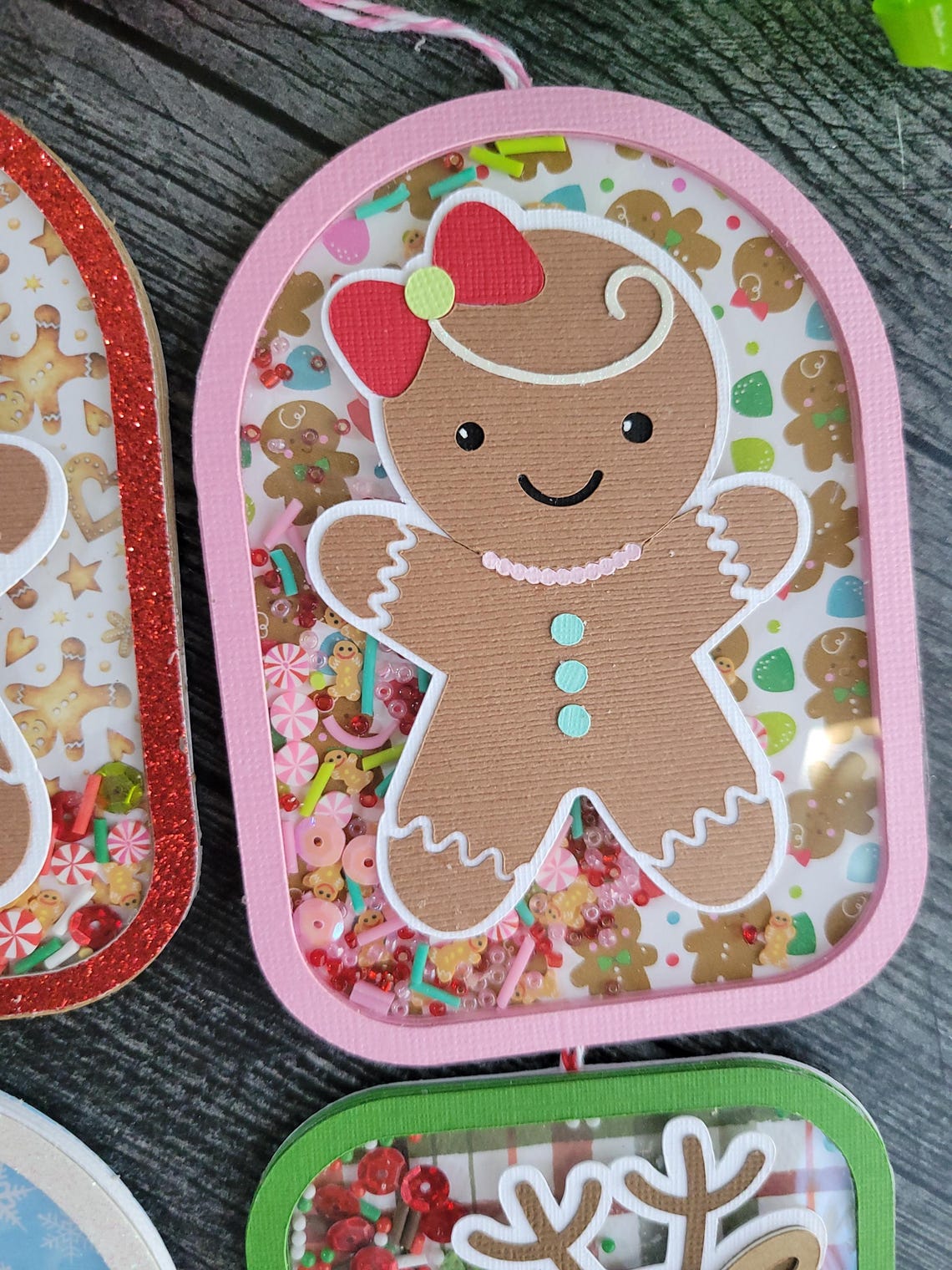 Christmas Shaker Gift Tag - Handmade With Glitter and Holiday ...