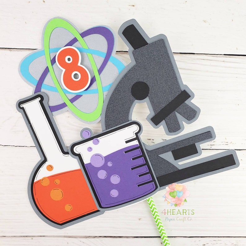 Science Cake Topper Mad Scientist Party | Etsy Science Cake Topper Mad Scientist Party | Etsy