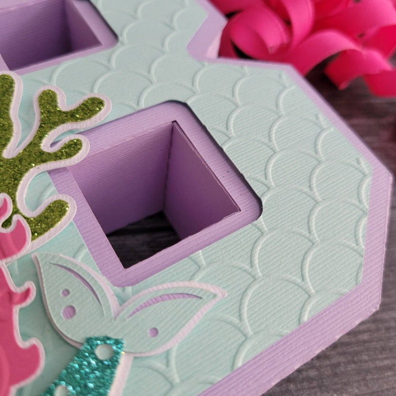 Mermaid 3D Letter Mermaid Party | Etsy