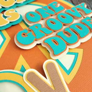 Groovy Dude Cake Topper One Groovy Dude Groovy Boy Birthday - Etsy