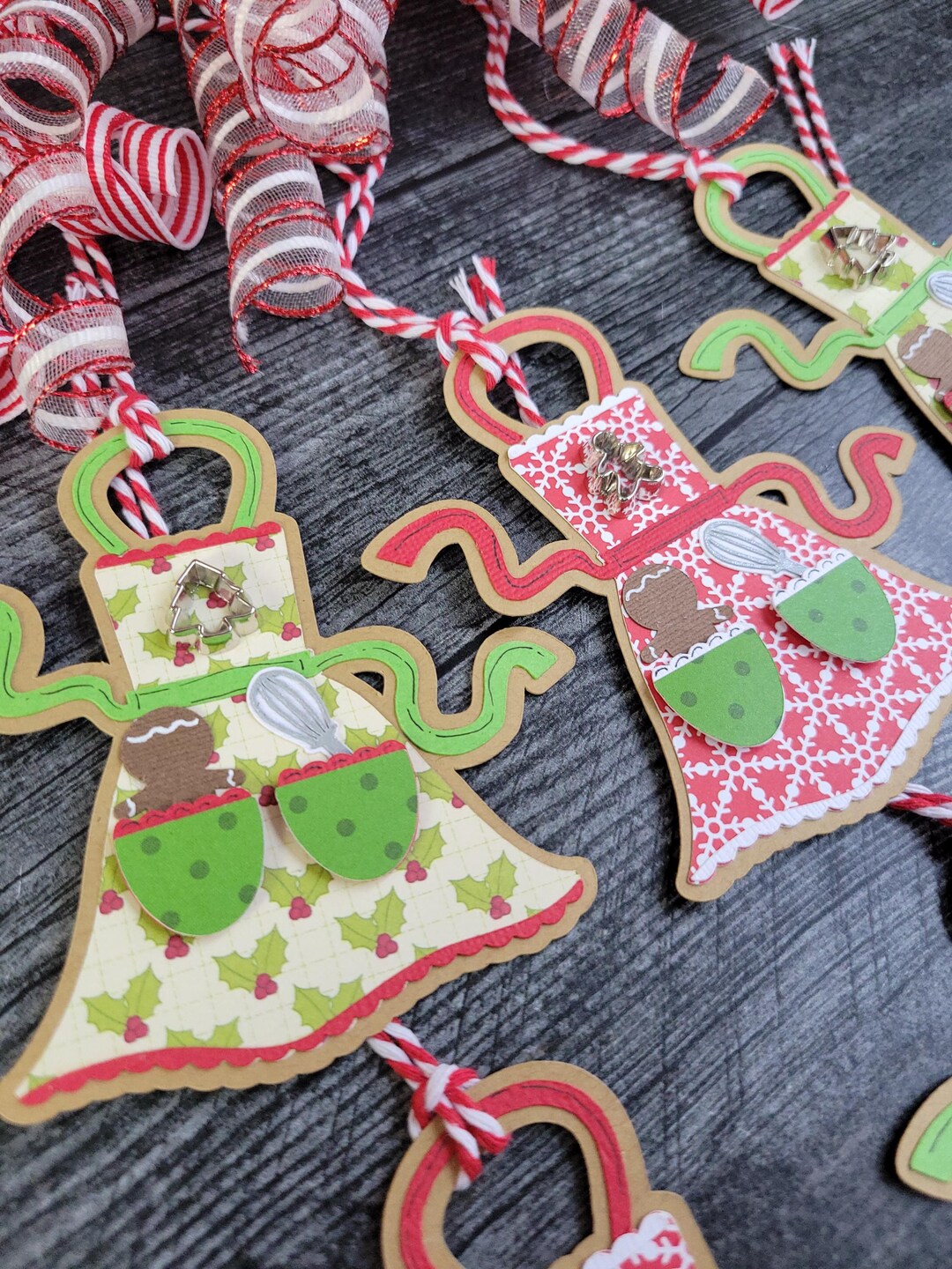Christmas Apron Tags - Set of 6 - Cookie Exchange Tags - Etsy
