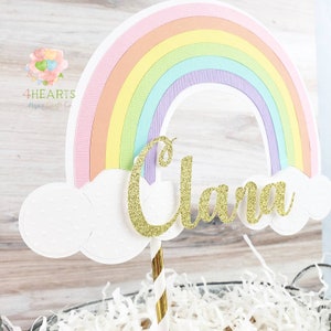 Rainbow Cake Topper - Etsy
