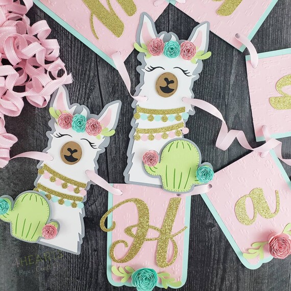 Llama Birthday Banner - Etsy