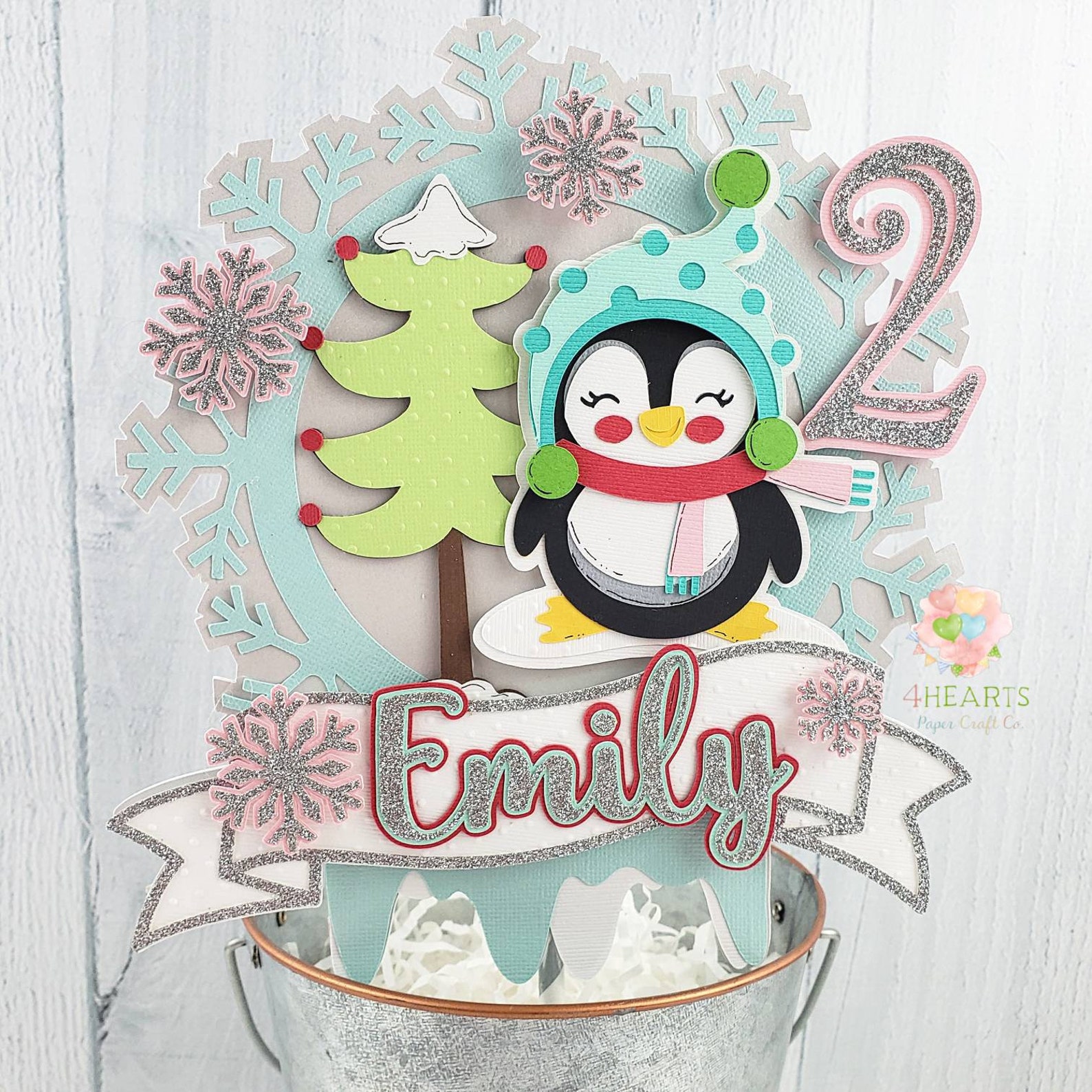 Penguin Cake Topper Girl Penguin Birthday - Etsy