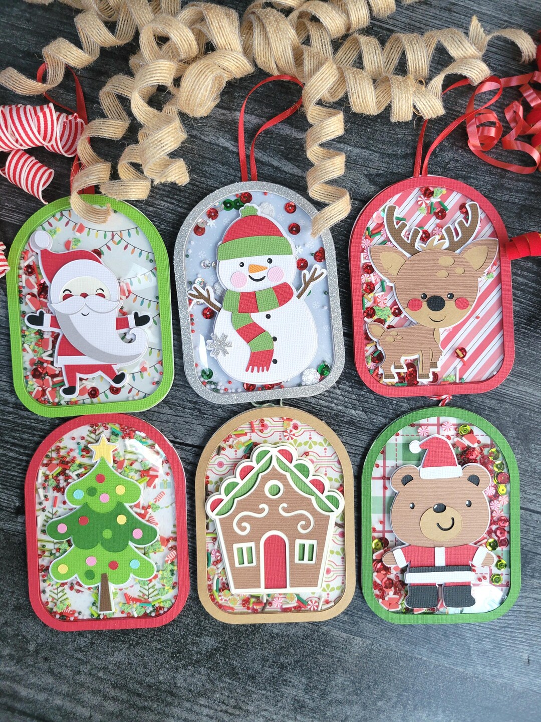 Christmas Shaker Gift Tag - Handmade With Glitter and Holiday ...