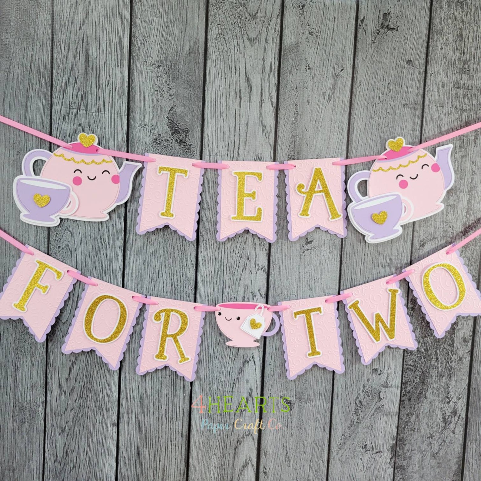 Tea Party Birthday Tea for Two Birthday Banner | Etsy