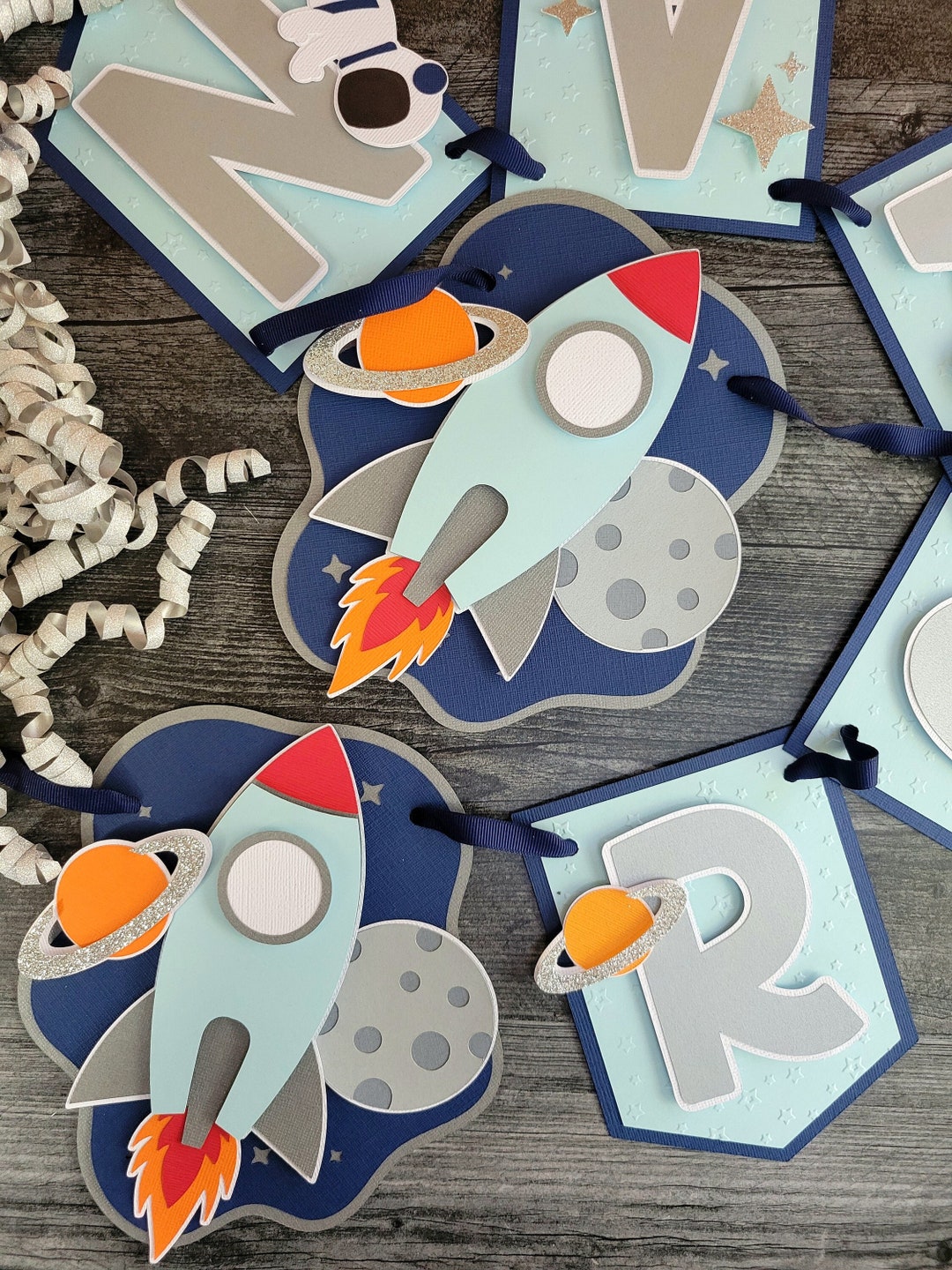 Space Birthday Banner Rocketship Party - Etsy