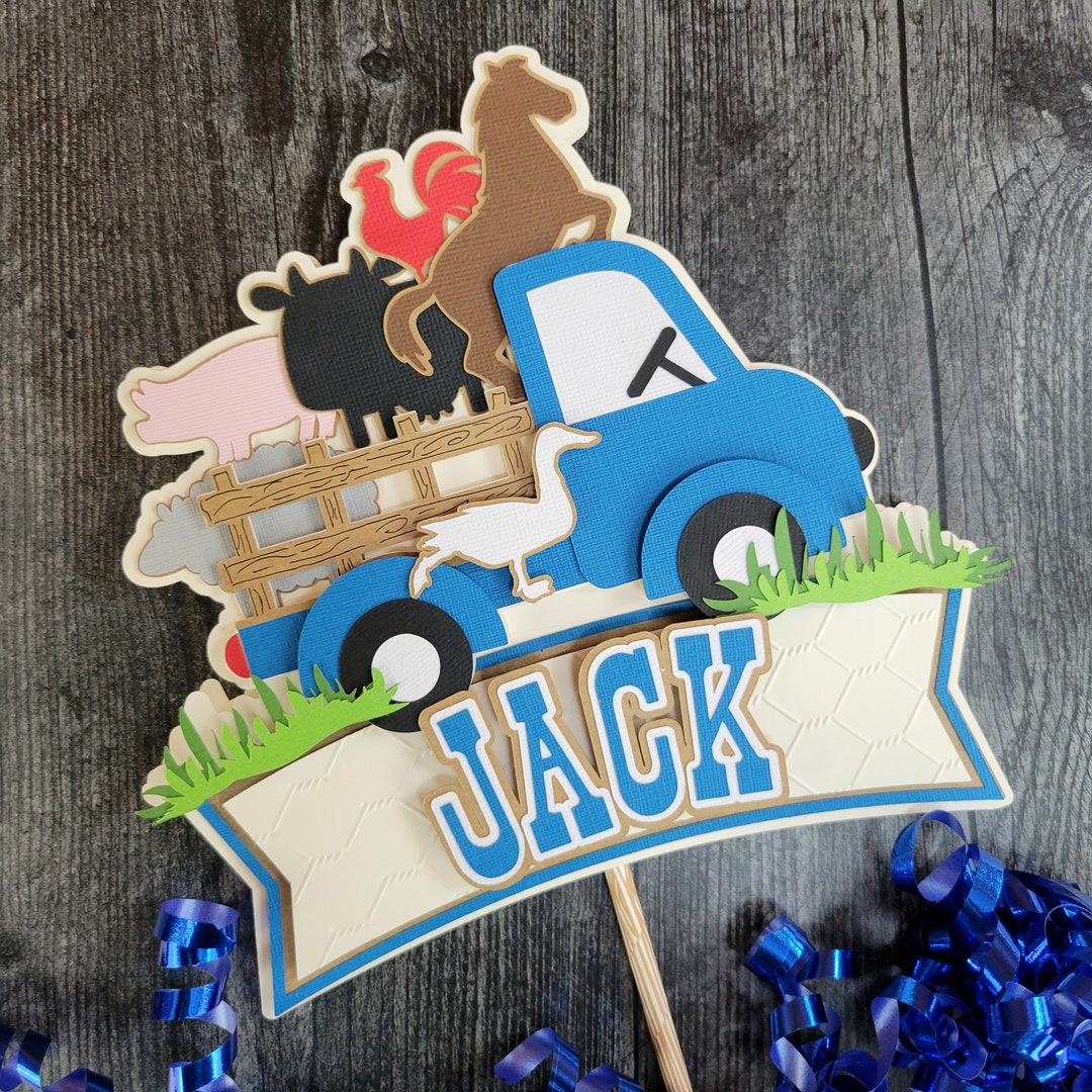 Blue Truck Cake Topper - Etsy