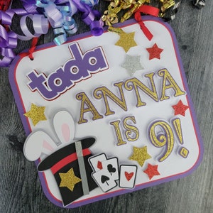 Magician Birthday Door Sign, Magic Show Sign - Etsy