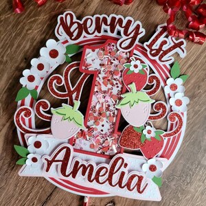 Berry First Cake Topper - Berry 1st Birthday - Strawberry Cake Topper ...