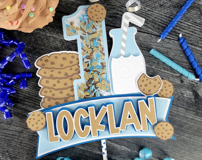 Cookies and Milk Cake Topper Milk and Cookies Cake Topper Cookie ...