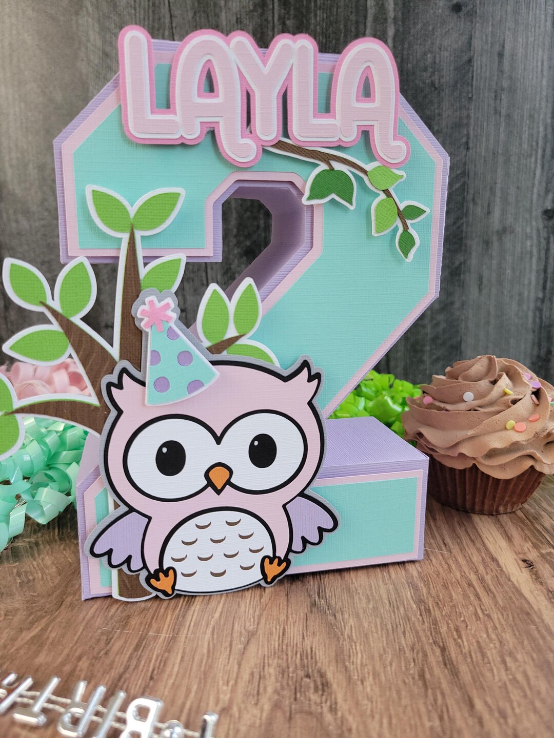 Owl 3D Number - Look Whoo's Two - Etsy