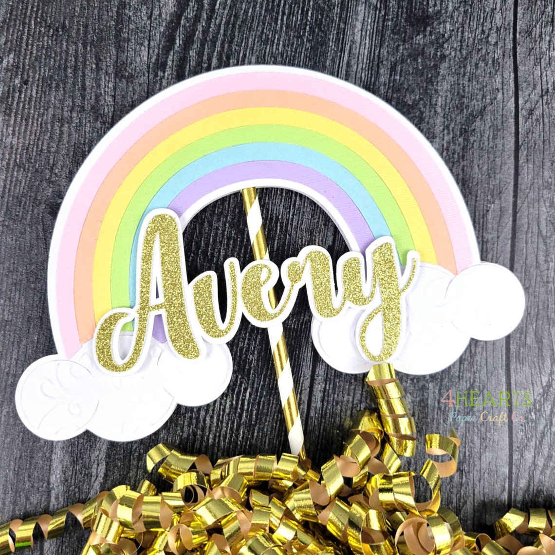 Rainbow Cake Topper - Etsy