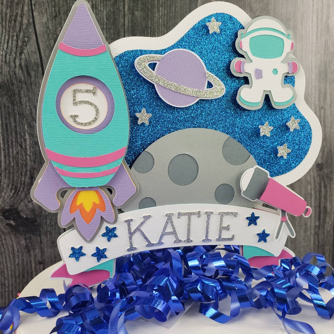 Space Cake Topper Girl Space Topper - Etsy