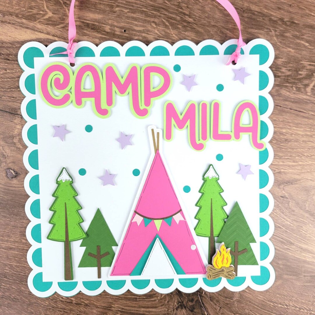 Glamping Door Sign, Girl Camping Door Sign - Etsy