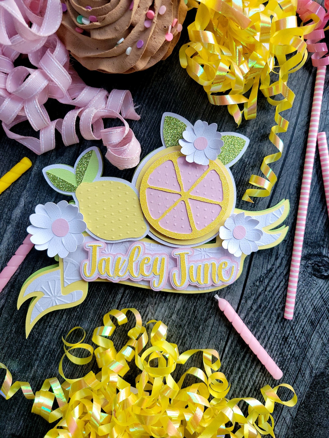 Lemon Cake Topper - Lemon Birthday - Lemonade Party - Etsy