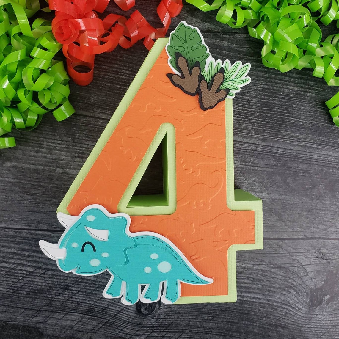 Dinosaur Themed Number 3D Dinosaur Number Dinosaur - Etsy