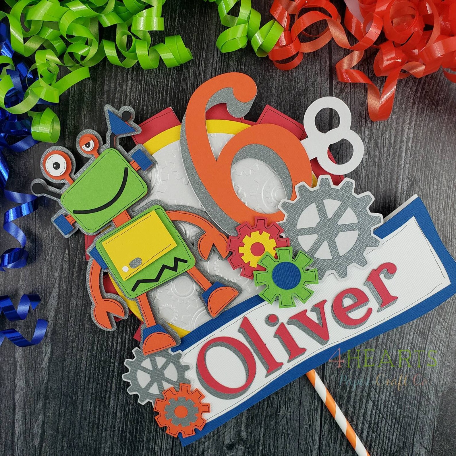 Robot Cake Topper Robot Birthday Centerpiece | Etsy