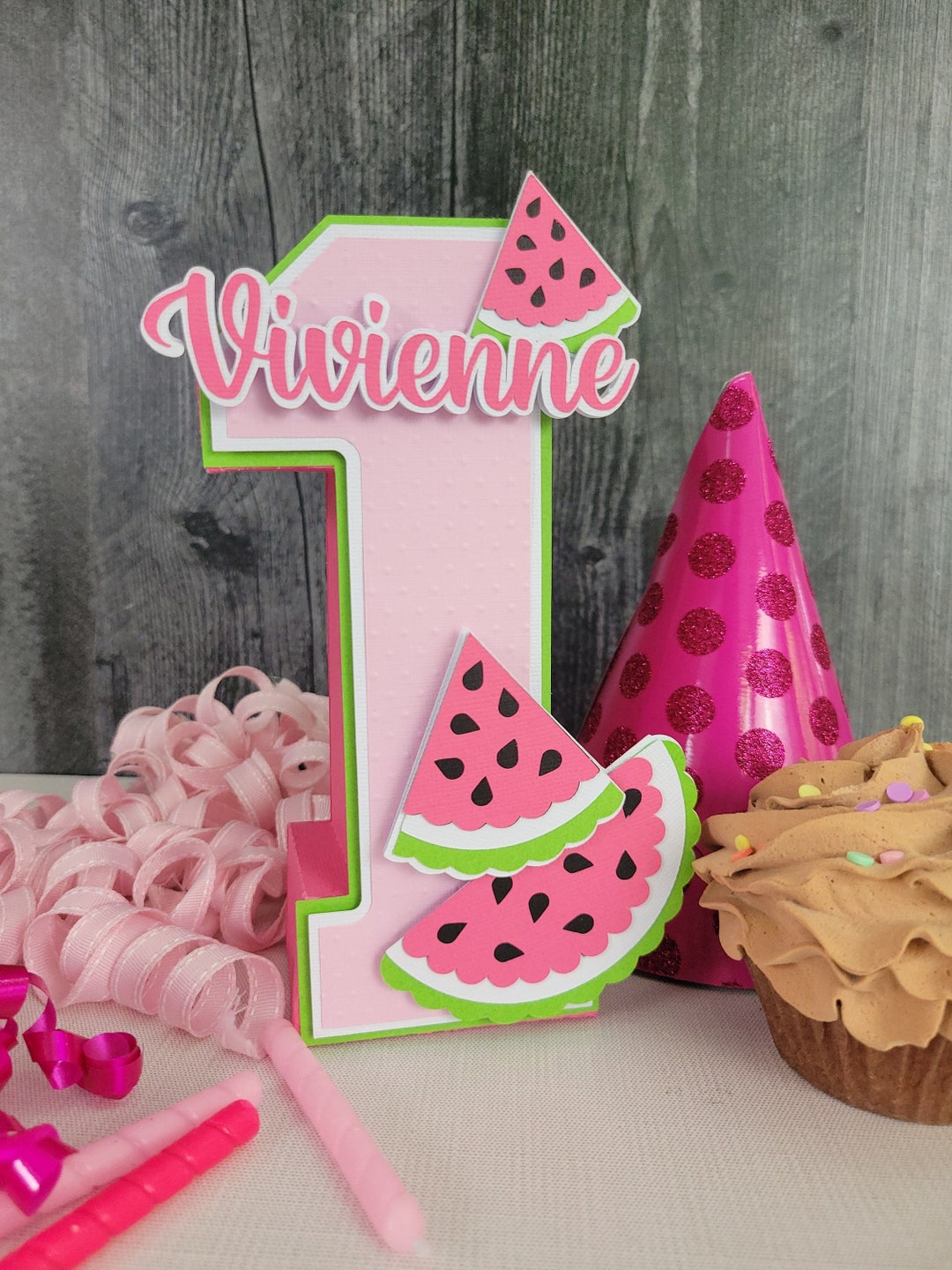 Watermelon 3D Number or Letter - One in a Melon Birthday - Etsy