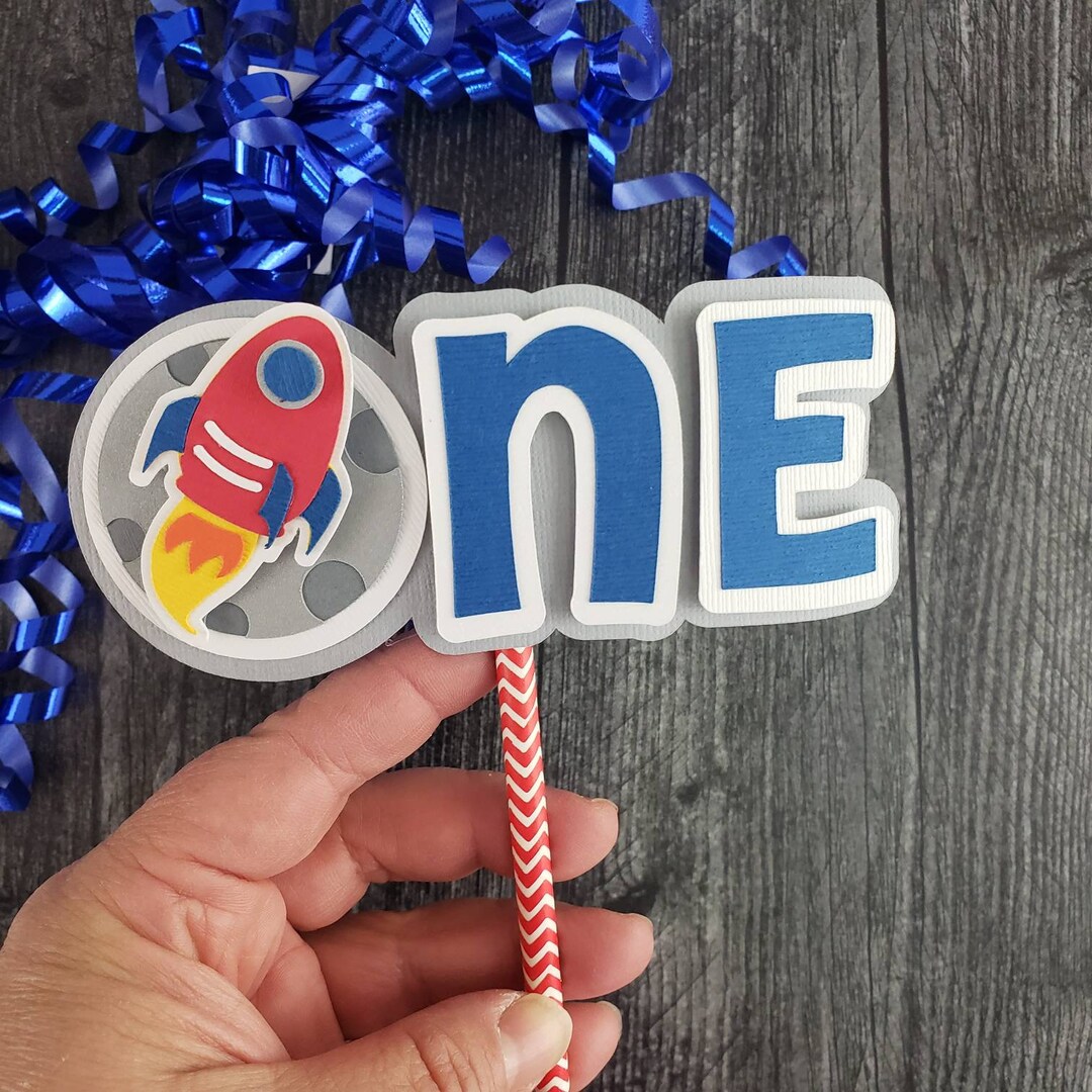 Mini Space Cake Topper, Rocket Cake Topper - Etsy