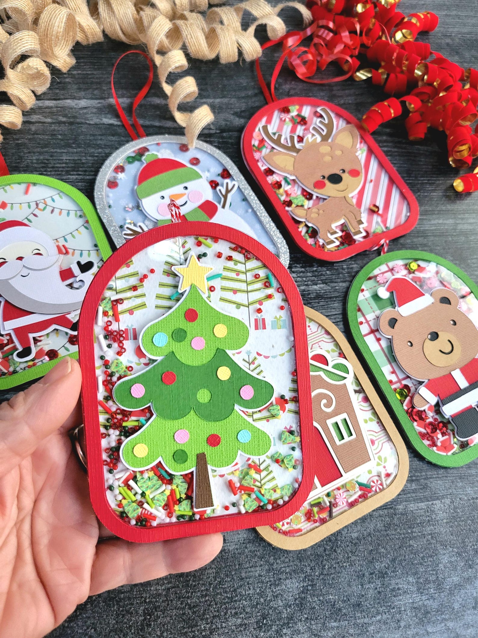 Christmas Shaker Gift Tag - Handmade With Glitter and Holiday ...