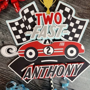 Race Car Cake Topper -racing Cake Topper - Two Fast - Vintage Race Car ...