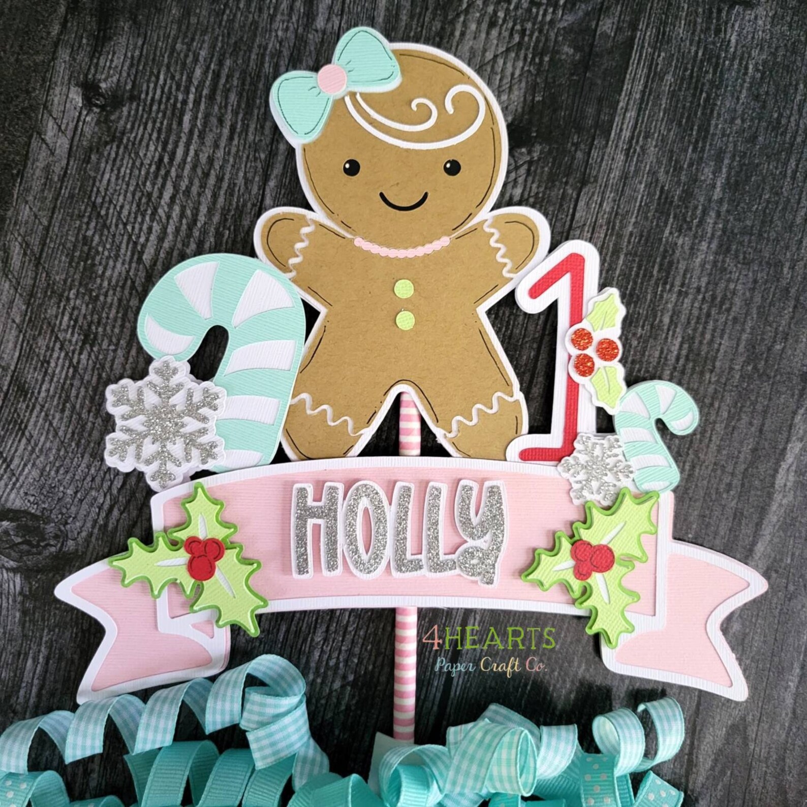 Gingerbread Cake Topper Gingerbread Birthday - Etsy