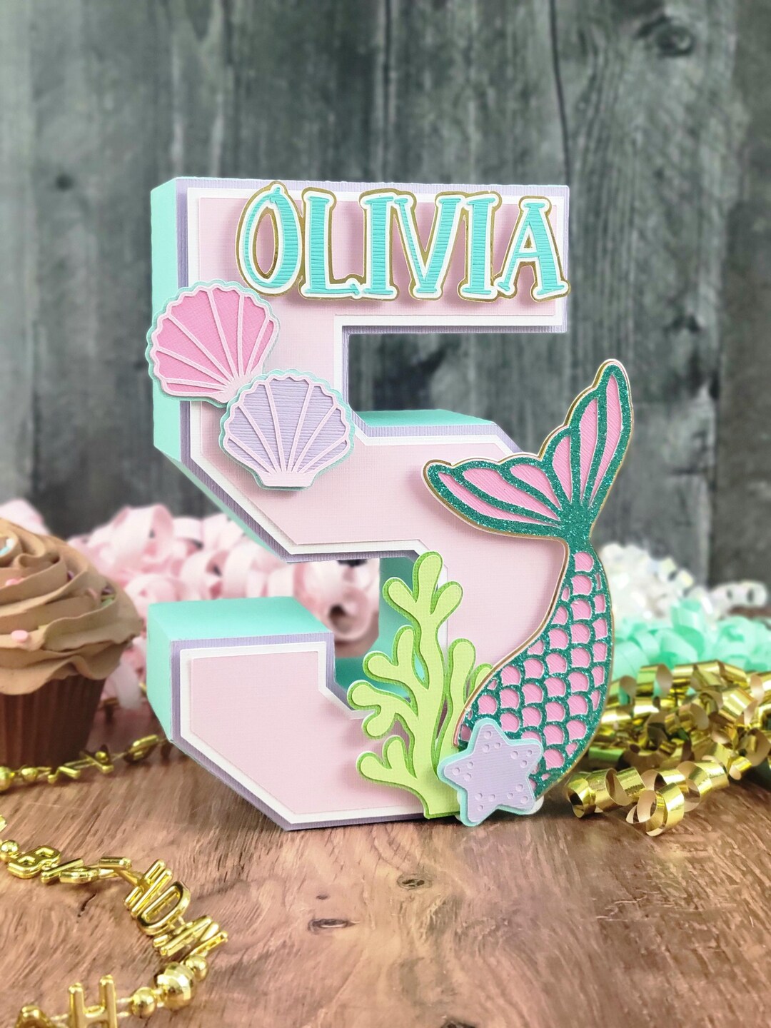 Mermaid 3D Letter, Mermaid Party - Etsy