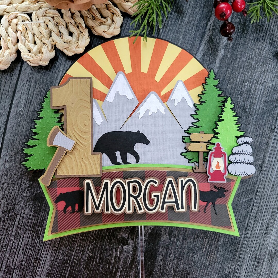 Lumberjack Cake Topper, Camping Cake Topper - Happy Camper - Etsy