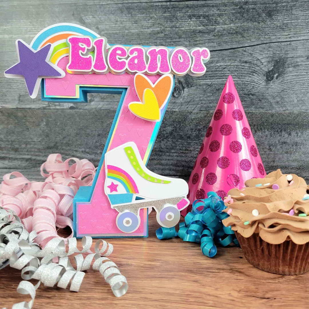 Roller Skating 3D Number or Letter - Roller Skating Party - Etsy