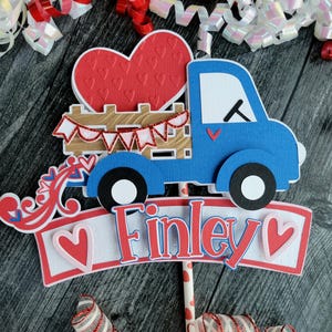 Little Blue Truck Valentine's Day Cake Topper - Etsy