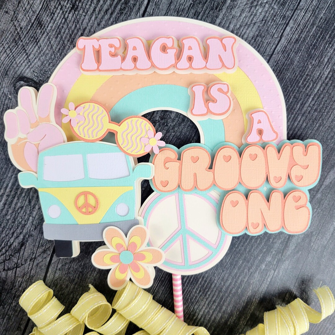 Groovy Cake Topper Groovy One Two Groovy Cake Topper - Etsy