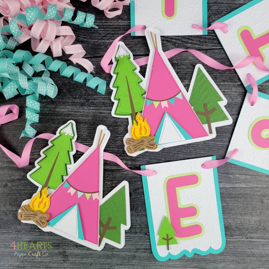 Girls Camping Banner, Glamping Birthday Banner - Etsy