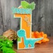 Dinosaur Themed Number 3D Dinosaur Number Dinosaur - Etsy