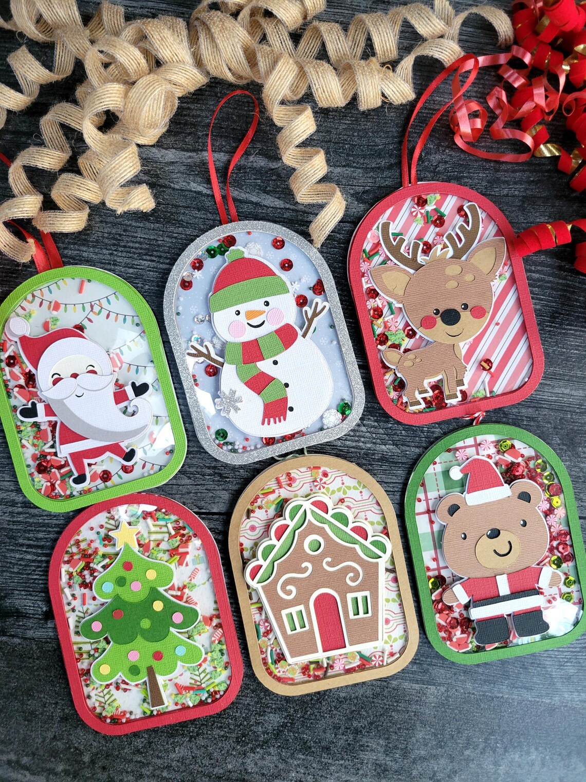 Christmas Shaker Gift Tag - Handmade With Glitter and Holiday ...